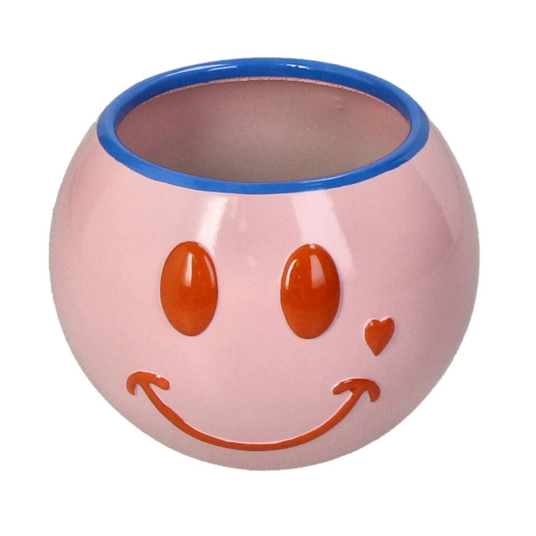Pink Smiley Face Planter | &Quirky