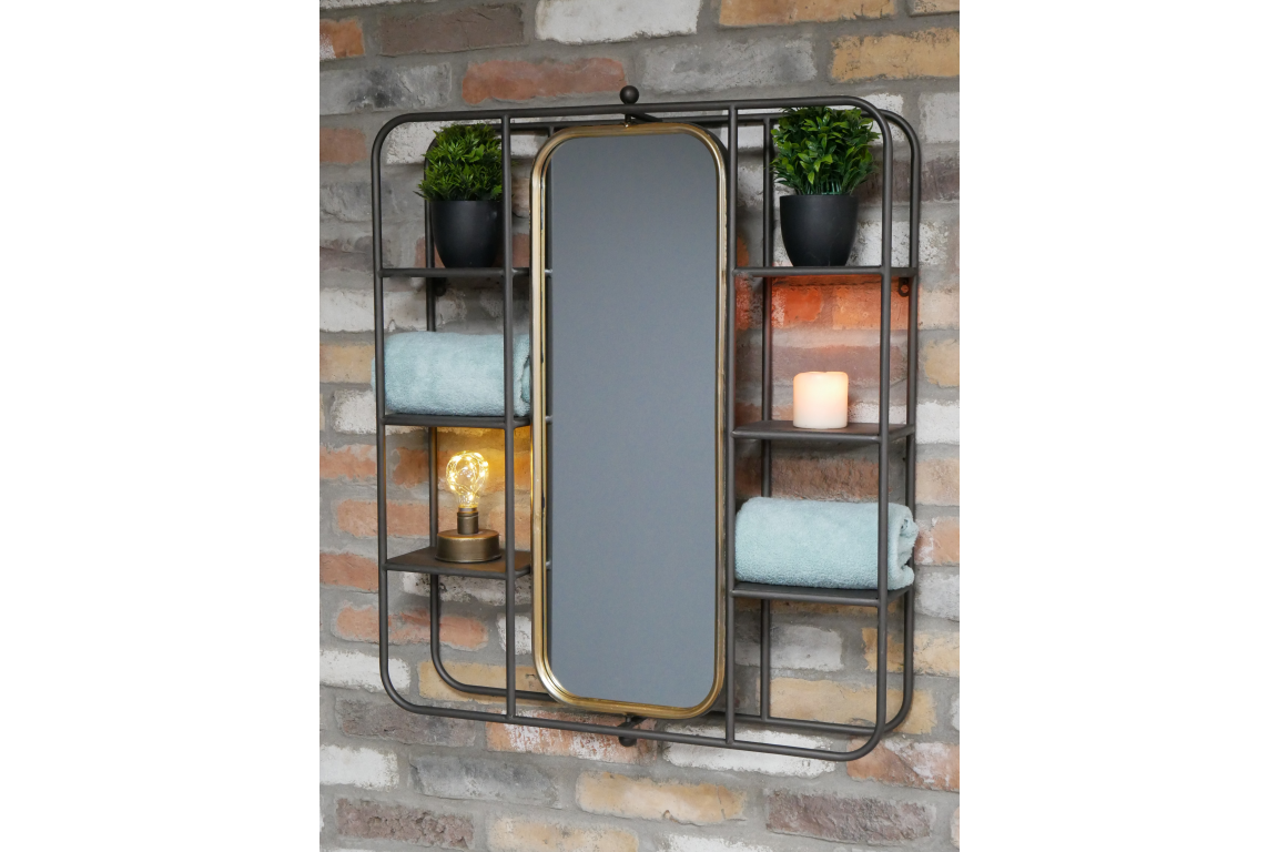 Industrial Wall Unit With Mirror | &Quirky