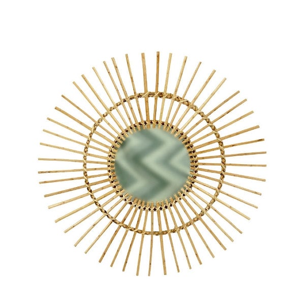 Rattan Round Sun Mirror | &Quirky